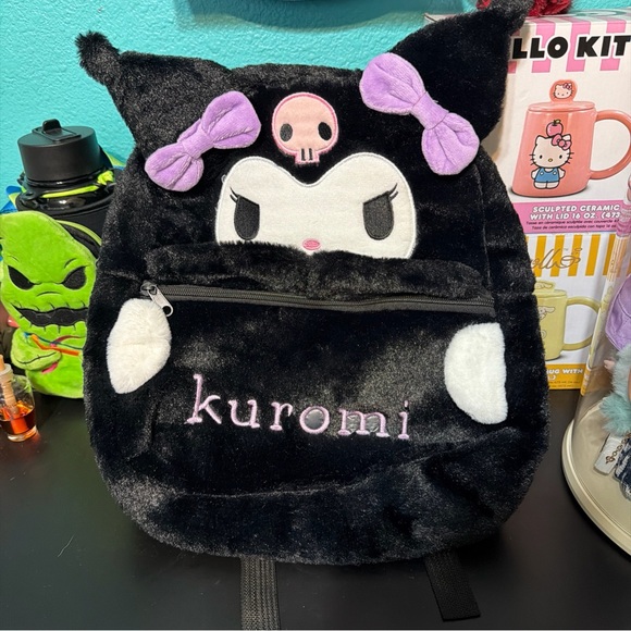 Bags | Kuromi Plush Backpack With Skull And Bow | Poshmark